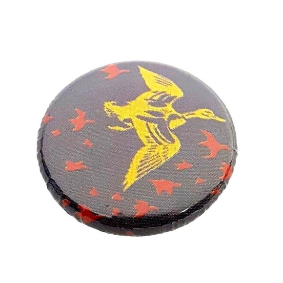 Jewelry | Art Button Pin Flying Duck Flock Alittlelark Yellow Purple ...